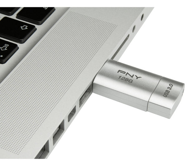 PNY 128 GB Wave Attach USB 3.0 Memory Stick - Silver Deals | PC World
