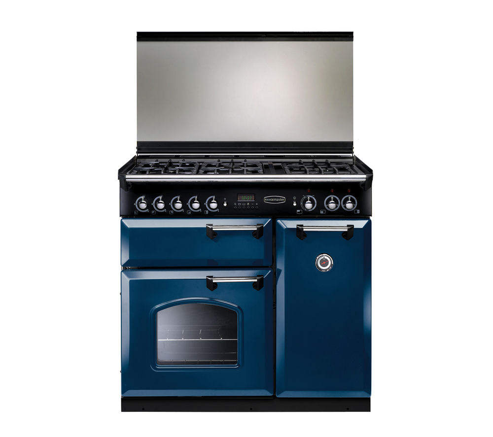 Buy RANGEMASTER Classic 90 Dual Fuel Range Cooker - Blue & Chrome ...